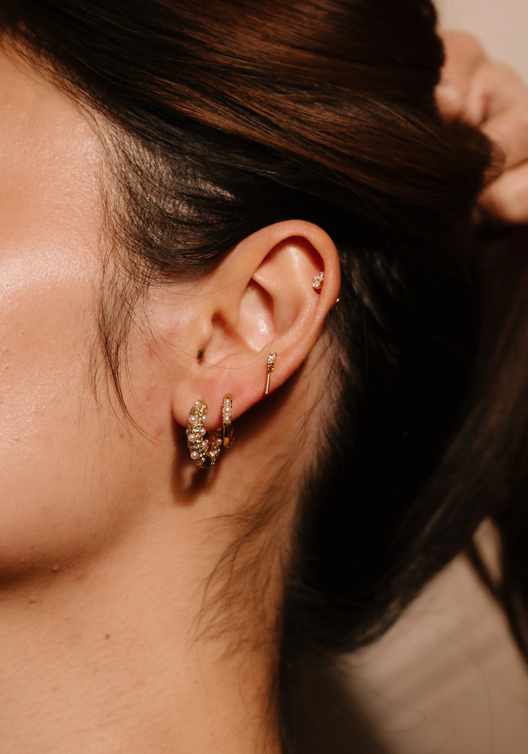 Angelic Diamond and Pearl Hoops | Cords Club