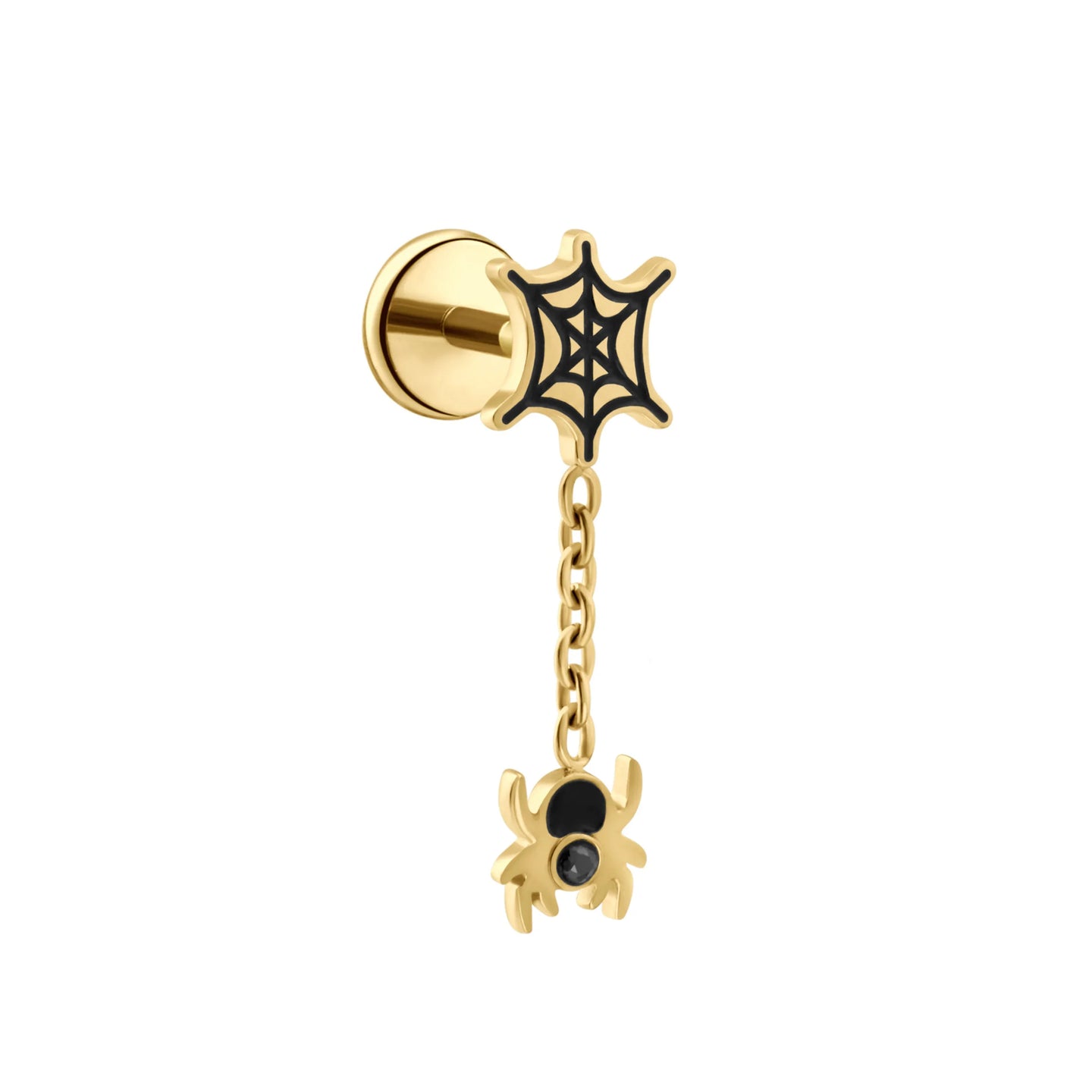 Itsy Bitsy Spider Dangle Flat Back Stud | Cords Club