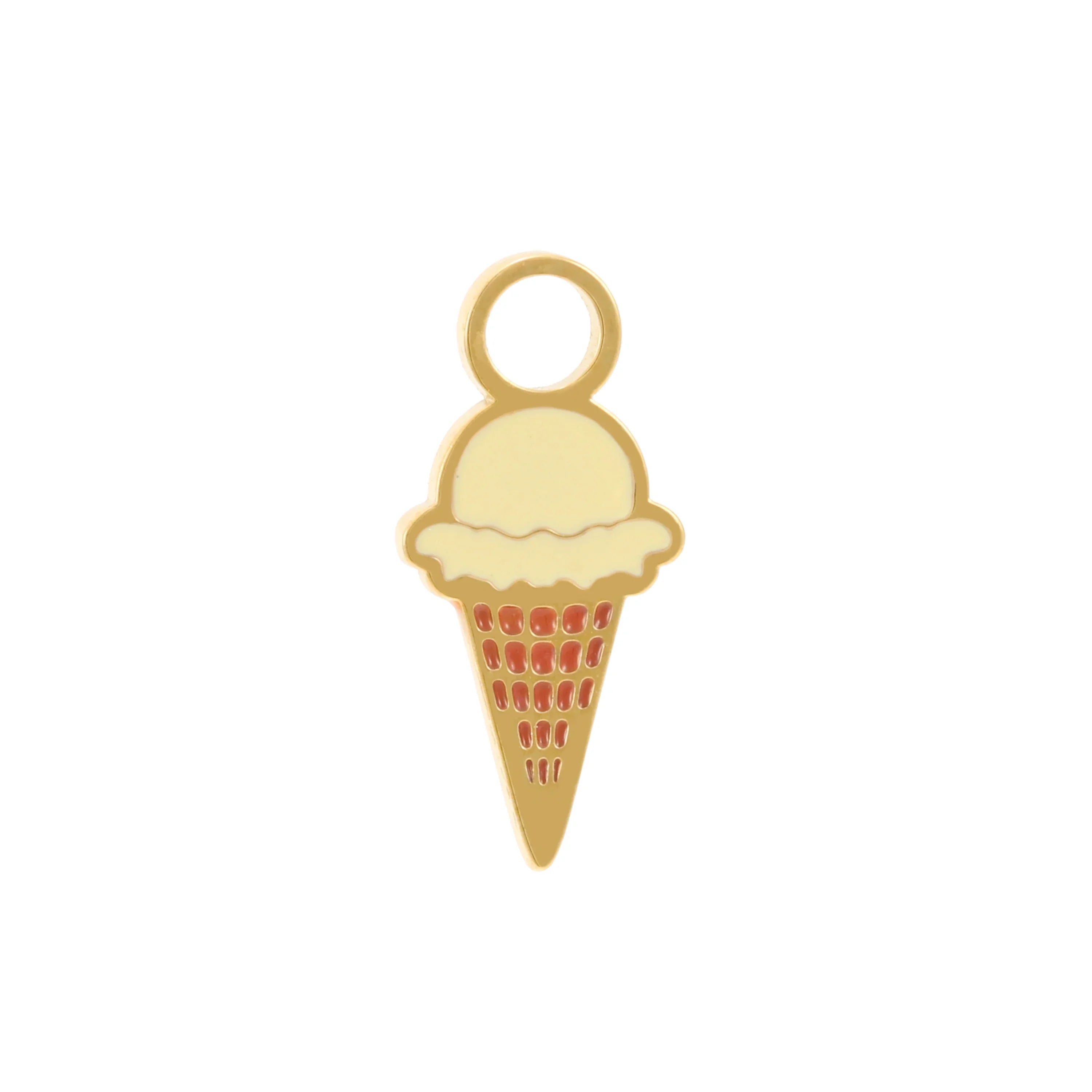 Ice Cream Cone Enamel Hoop Charm | Cords Club