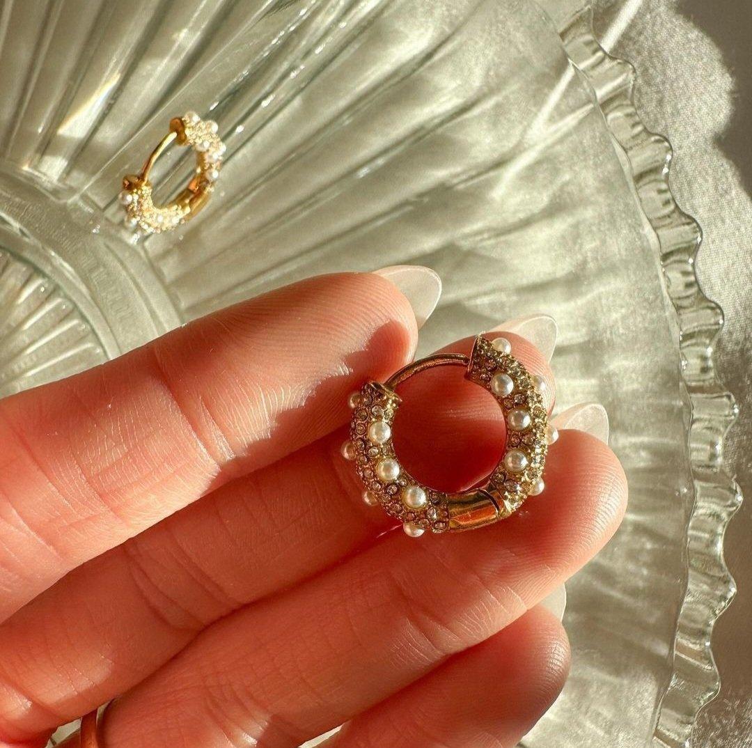 Angelic Diamond and Pearl Hoops | Cords Club