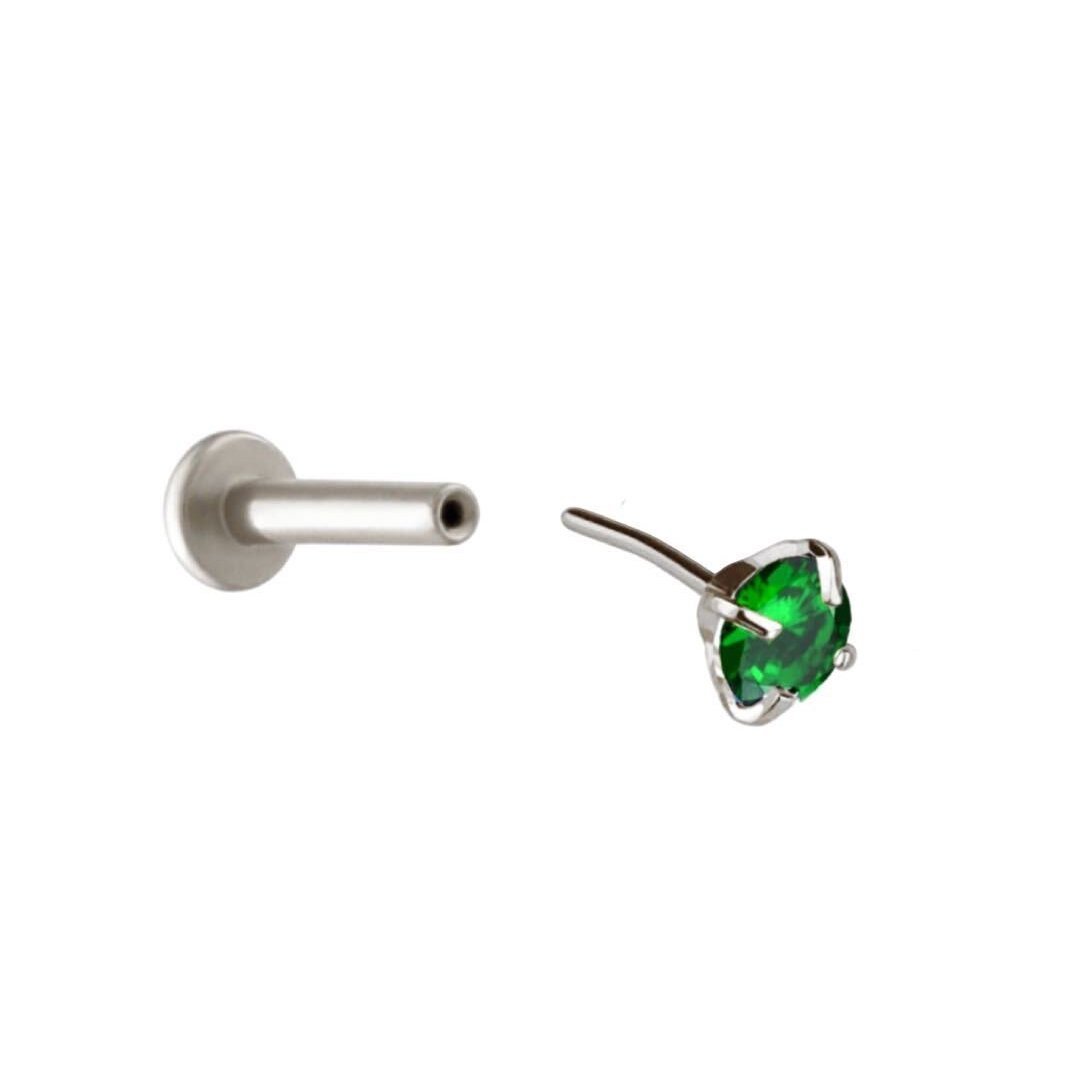 Emerald Gem Flat Back Stud – Cords Club
